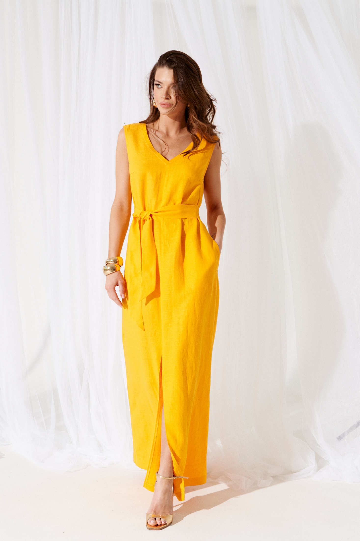 Платье-сарафан 1092 желтый Elletto Life купить в интернет магазине Велесмода